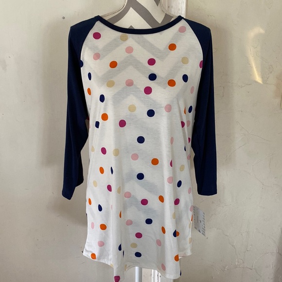 LuLaRoe | Tops | Large Lularoe Randy Twhite Background With Navy ...